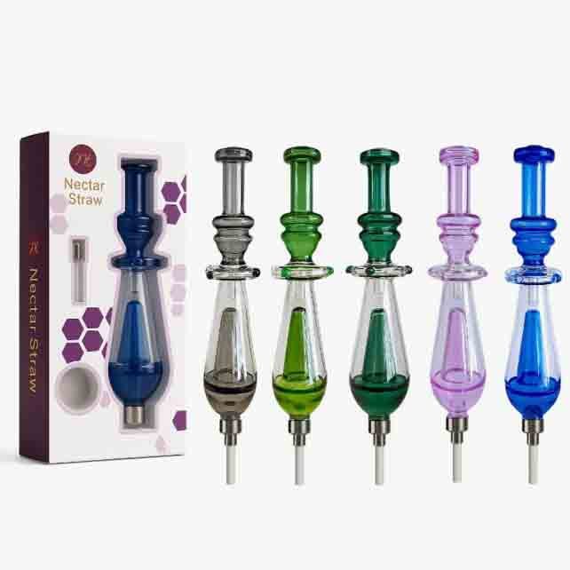 Deluxe Nectar Collector – 7 Inch Borosilicate Glass Dab Straw with Box